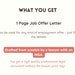 Job Offer Letter, Pre Hire Letter Template, Employee Offer of ...