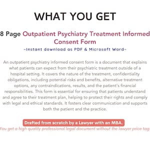 Psychiatry Consent Form Outpatient Psychiatry Treatment Informed ...