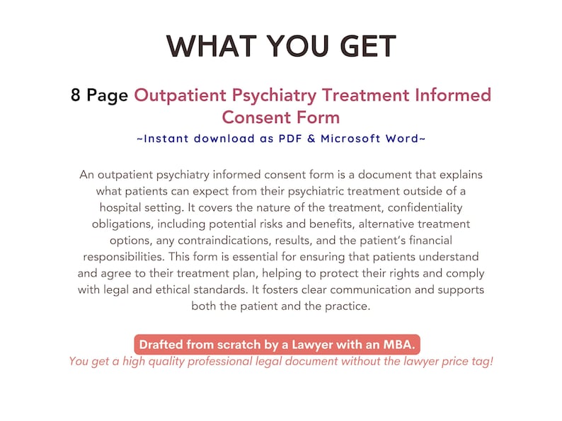 Psychiatry Consent Form Outpatient Psychiatry Treatment Informed ...