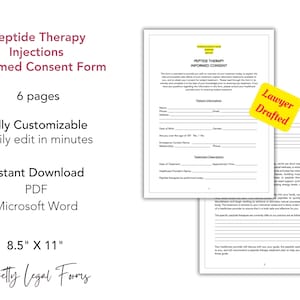 Peptide Therapy Consent Form Peptide Injection Informed Consent ...