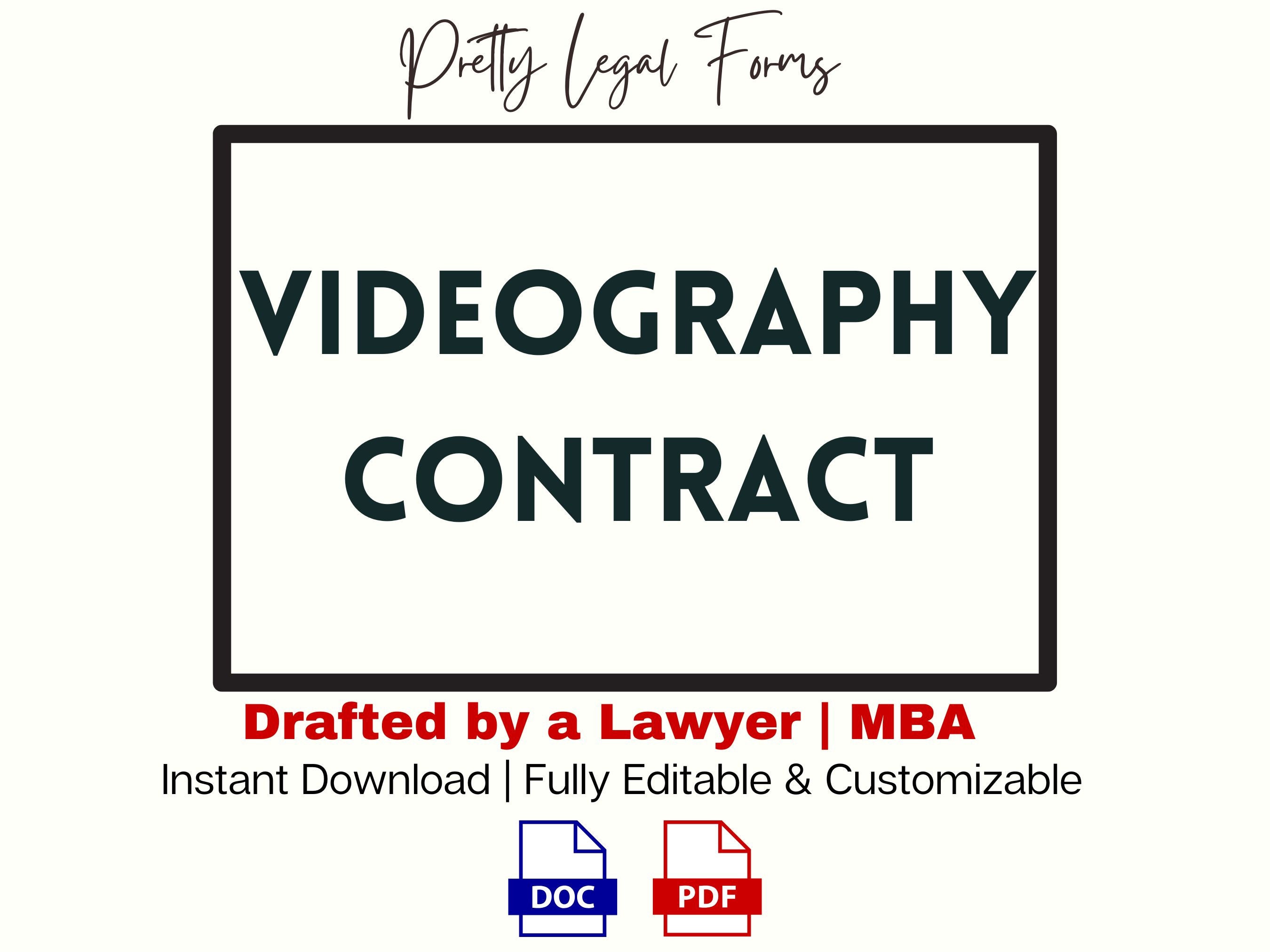 Videography Contract Template, Videographer Service Agreement ...