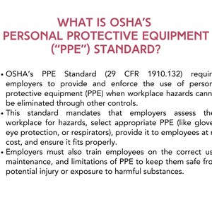 Personal Protective Equipment Plan OSHA Compliance PPE Program ...