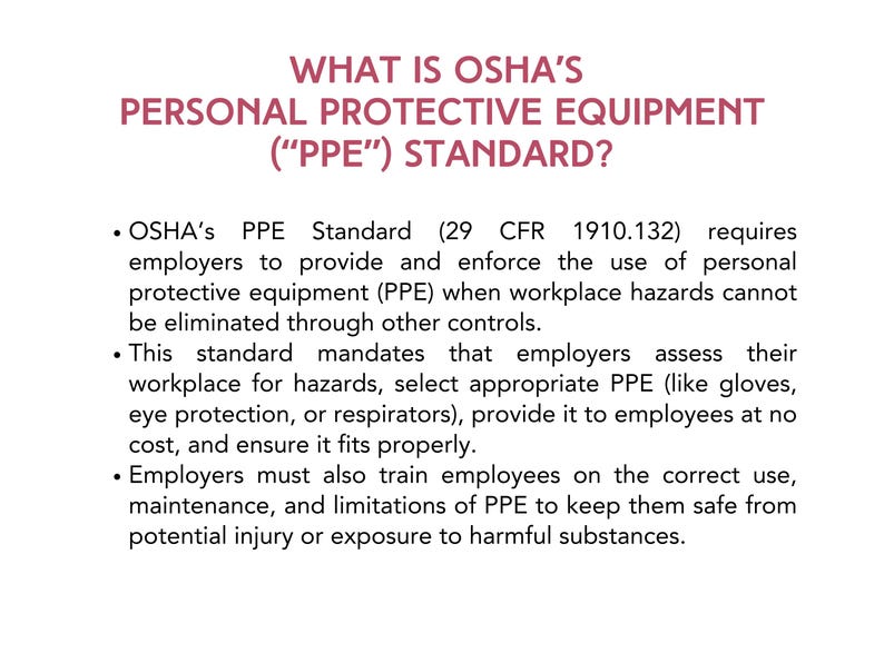 Personal Protective Equipment Plan OSHA Compliance PPE Program ...
