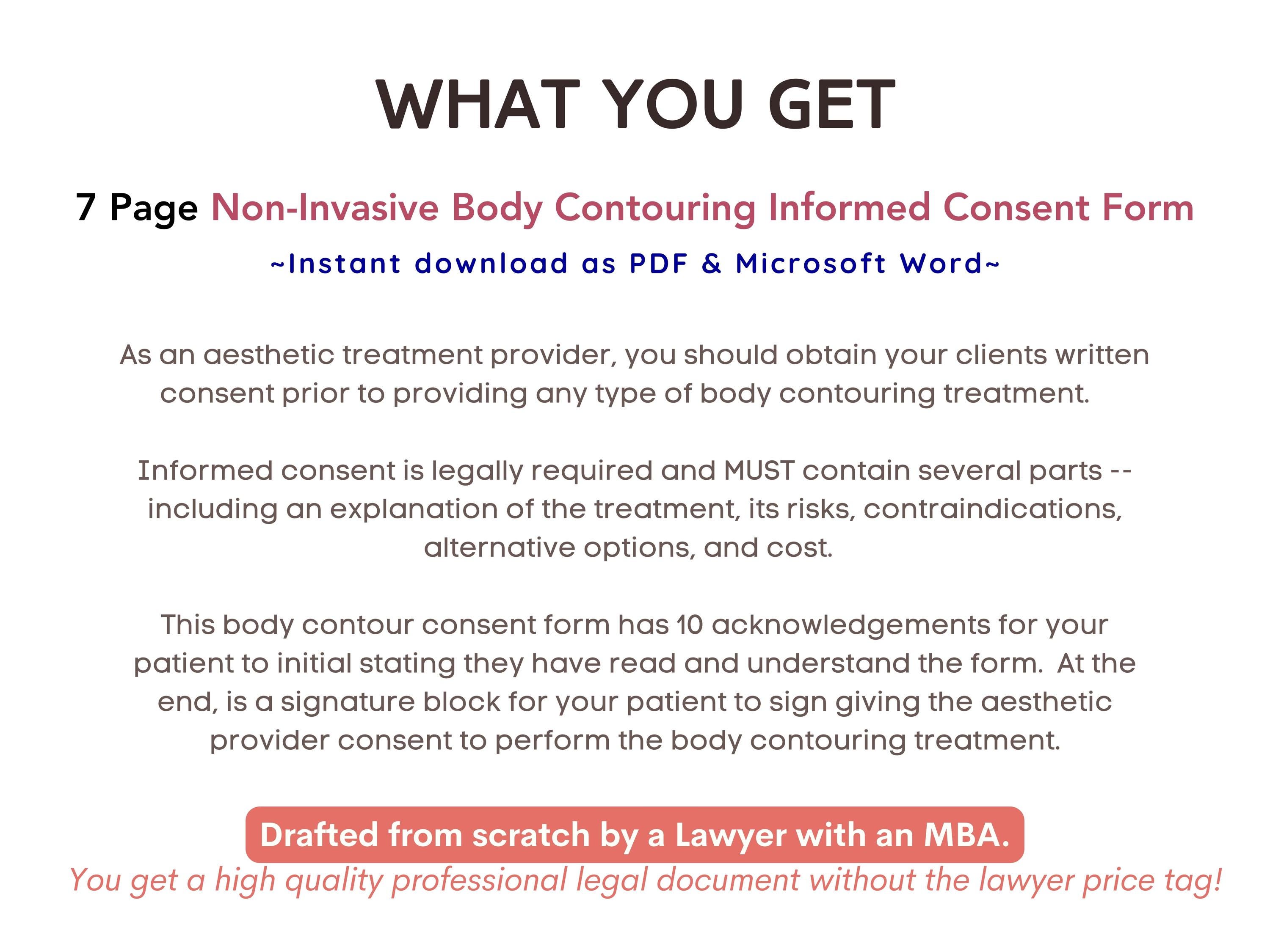 Body Contouring Consent Form Body Sculpting Informed Consent Medical ...