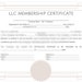 LLC Membership Certificate Canva Template, LLC Share Certificate ...