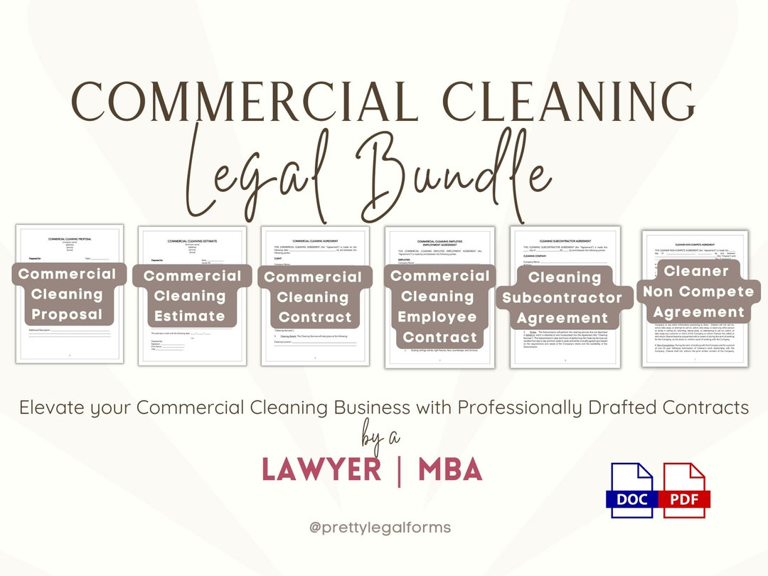 Commercial Cleaning Legal Bundle, Cleaning Service Agreement Cleaning ...