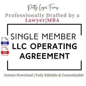 Single Member LLC Operating Agreement, LLC Documents, Sole Member ...