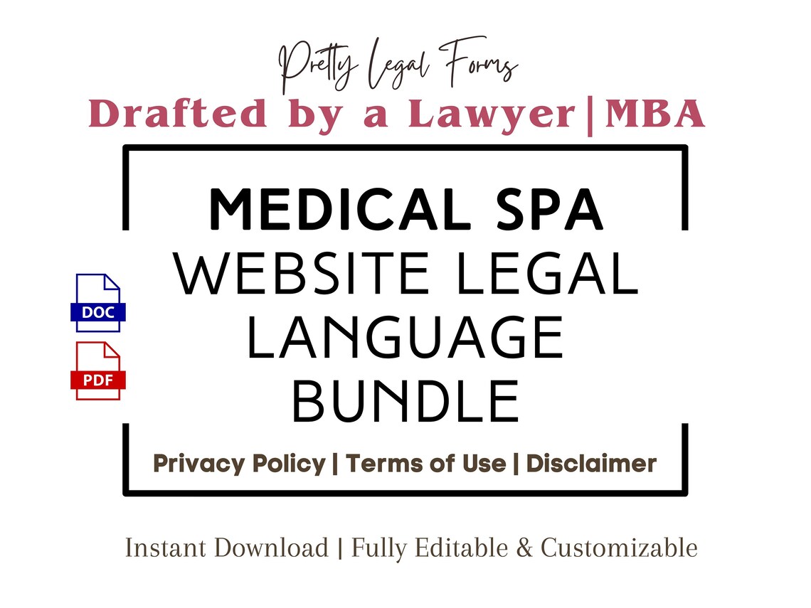 Medical Spa Website Legal Language Bundle Med Spa Terms of Use Privacy ...