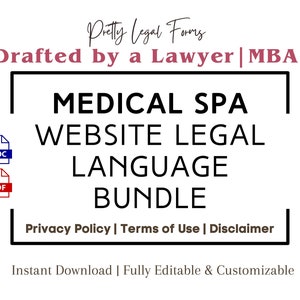 Medical Spa Website Legal Language Bundle Med Spa Terms of Use Privacy ...