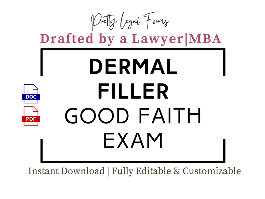 Dermal Filler Good Faith Exam Aesthetic Nurse Injector Client Intake ...