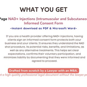 NAD Consent Form for Medical Spa, Wellness Clinic, and Nurse Injectors ...