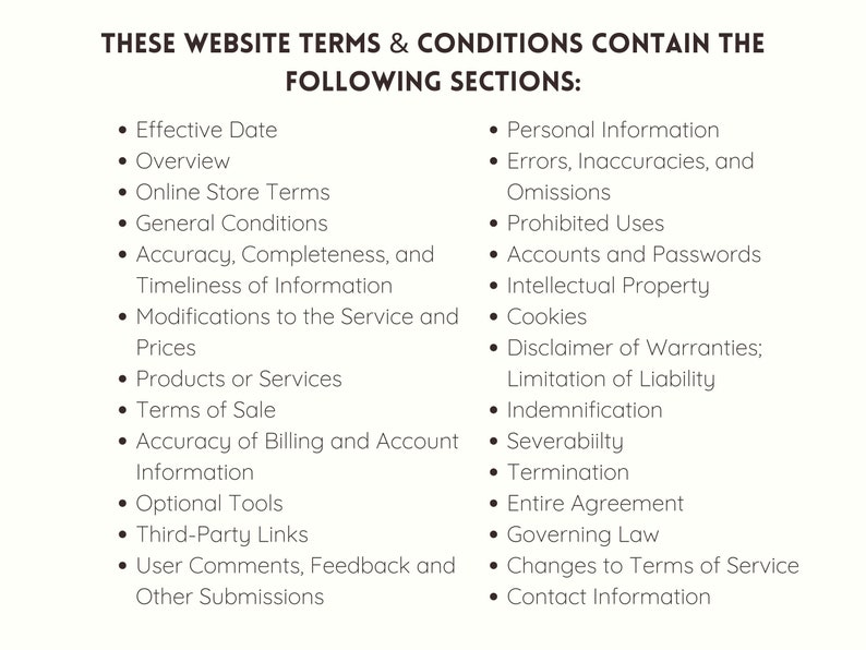 Website Terms and Conditions Template Online Terms of Use Website ...