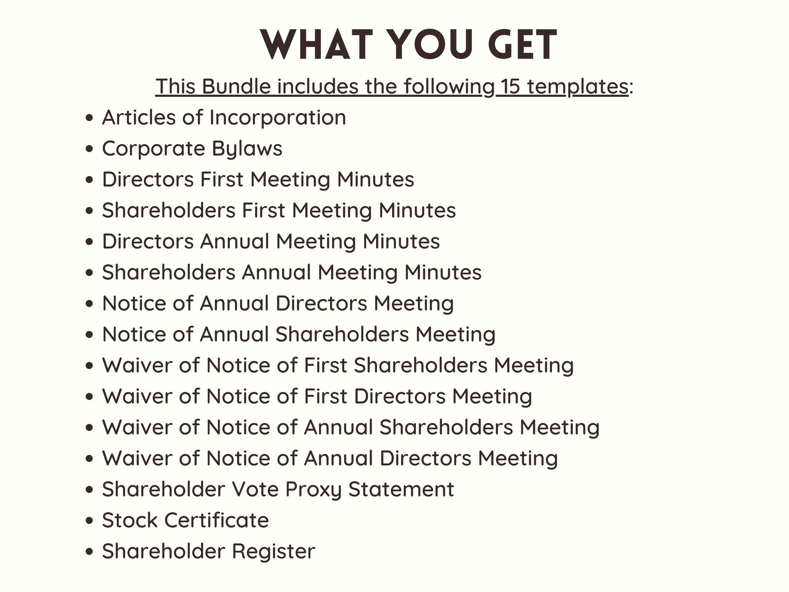 Corporation Documents Bundle New Company Corporate Kit Business Startup ...