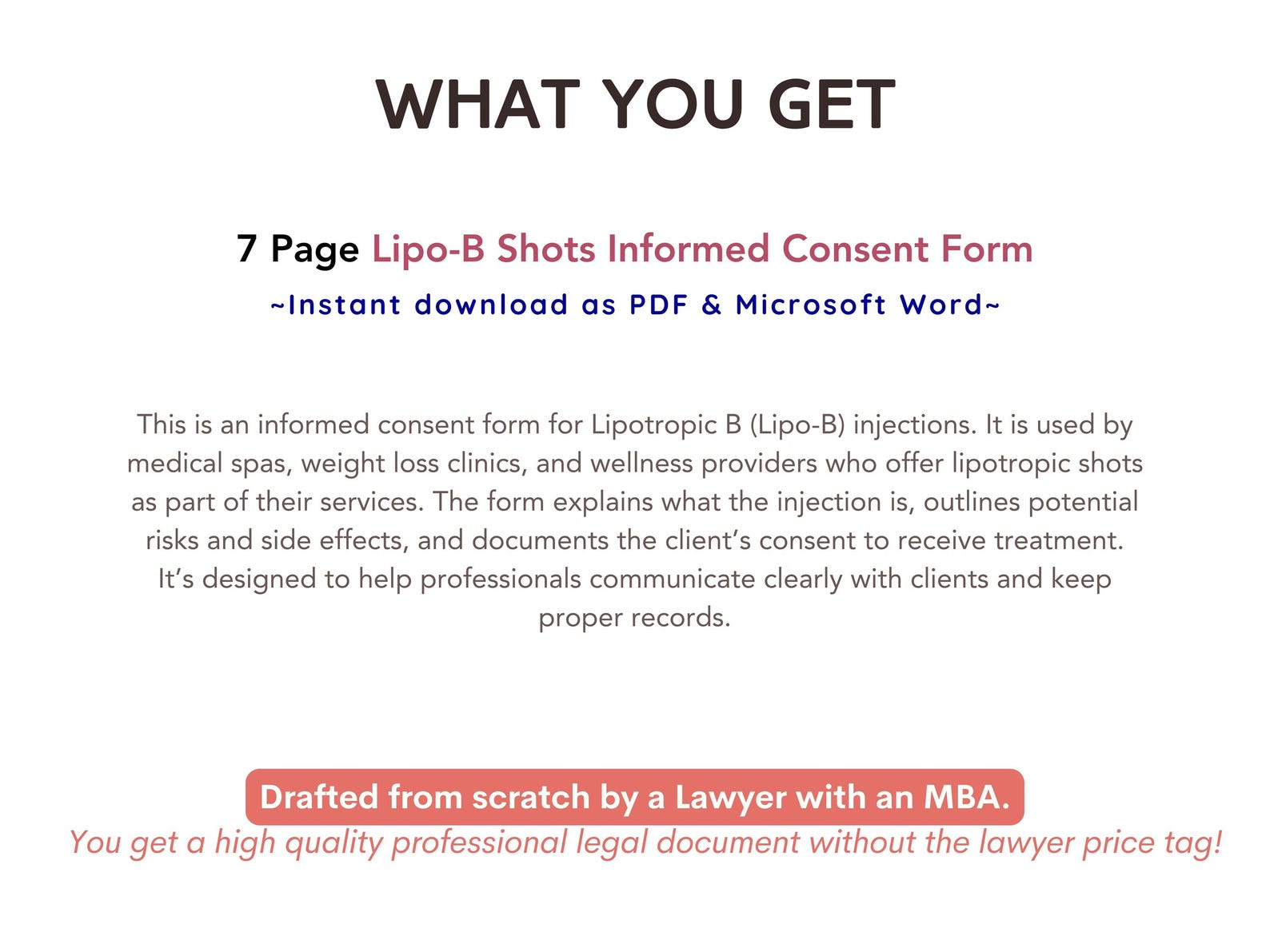 Lipotropic B Injection Informed Consent Form Lipo B Consent Template ...