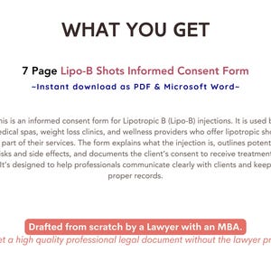 Lipotropic B Injection Informed Consent Form Lipo B Consent Template ...