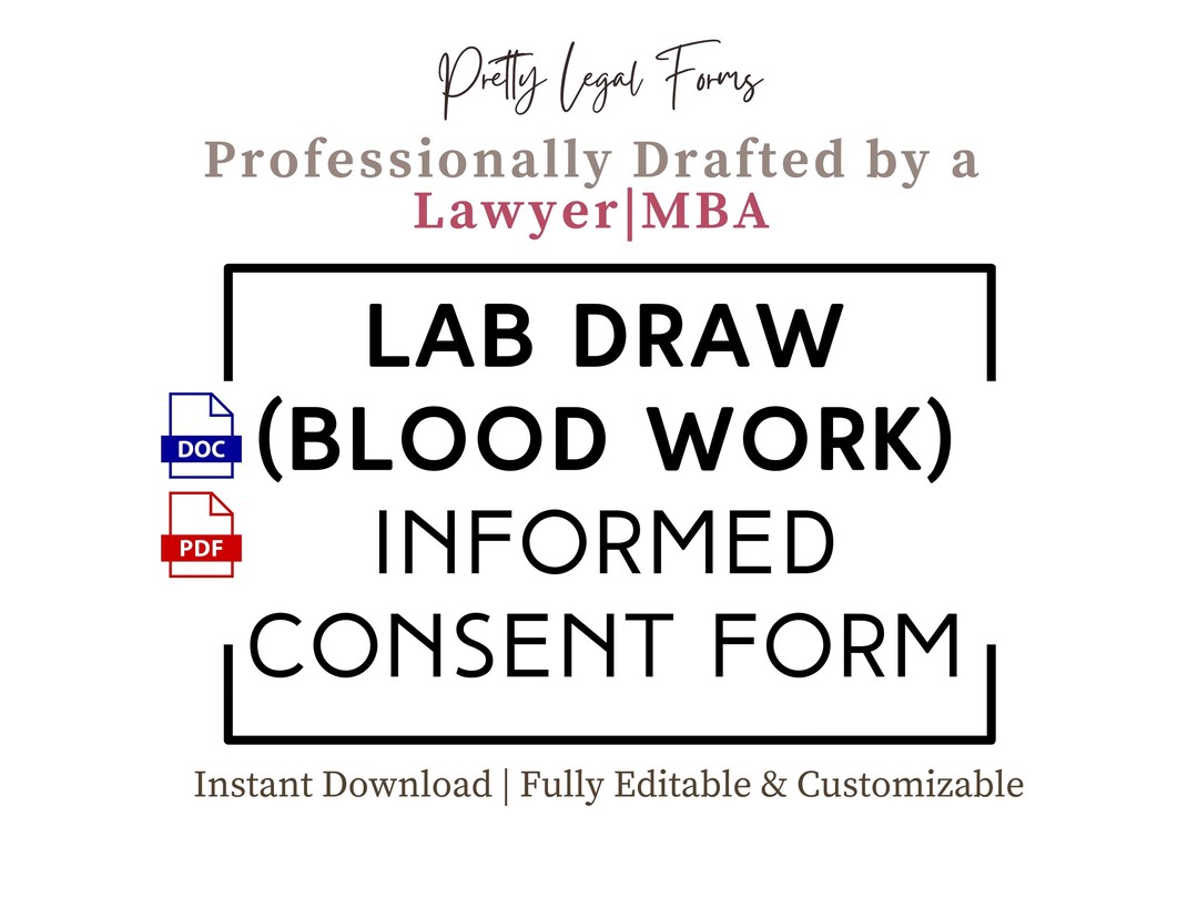 Lab Draw Consent Form Blood Work Informed Consent Template Blood Draw ...