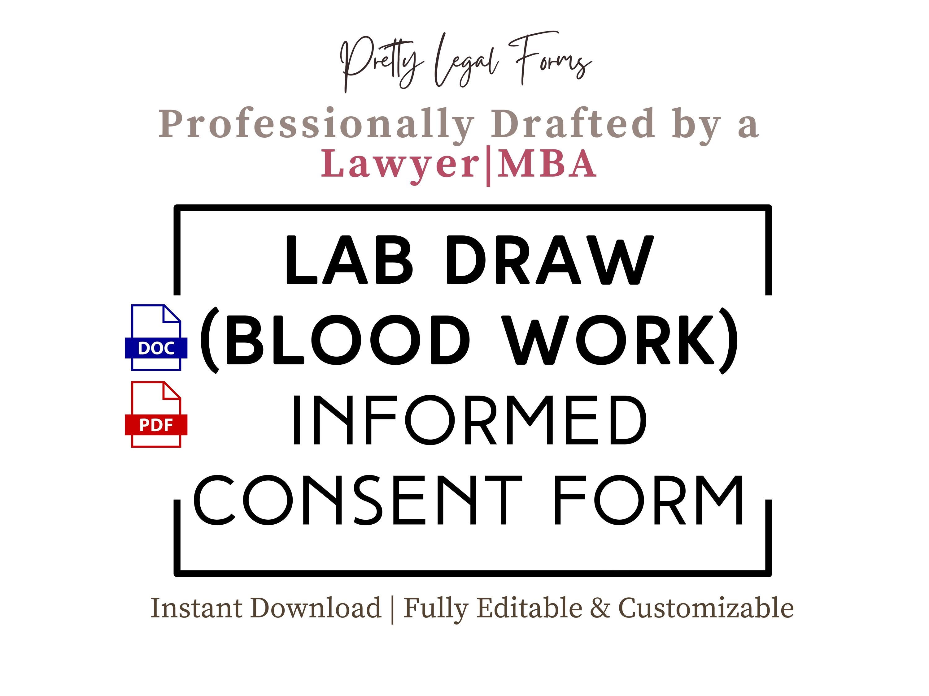 Lab Draw Consent Form Blood Work Informed Consent Template Blood Draw ...