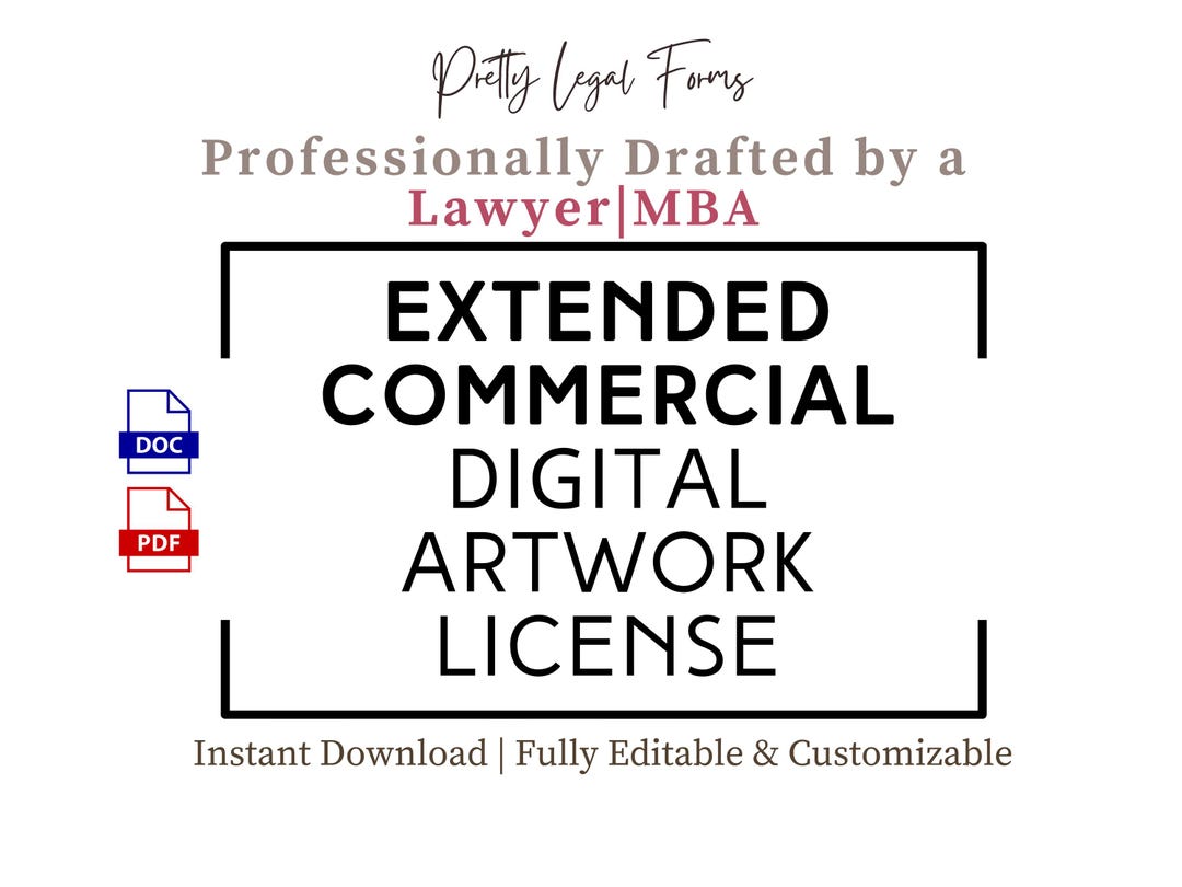 Extended Commercial Use Digital Download License Terms Template and ...