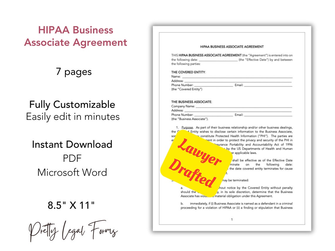 HIPAA Business Associate Agreement HIPAA Notice of Privacy, HIPAA ...
