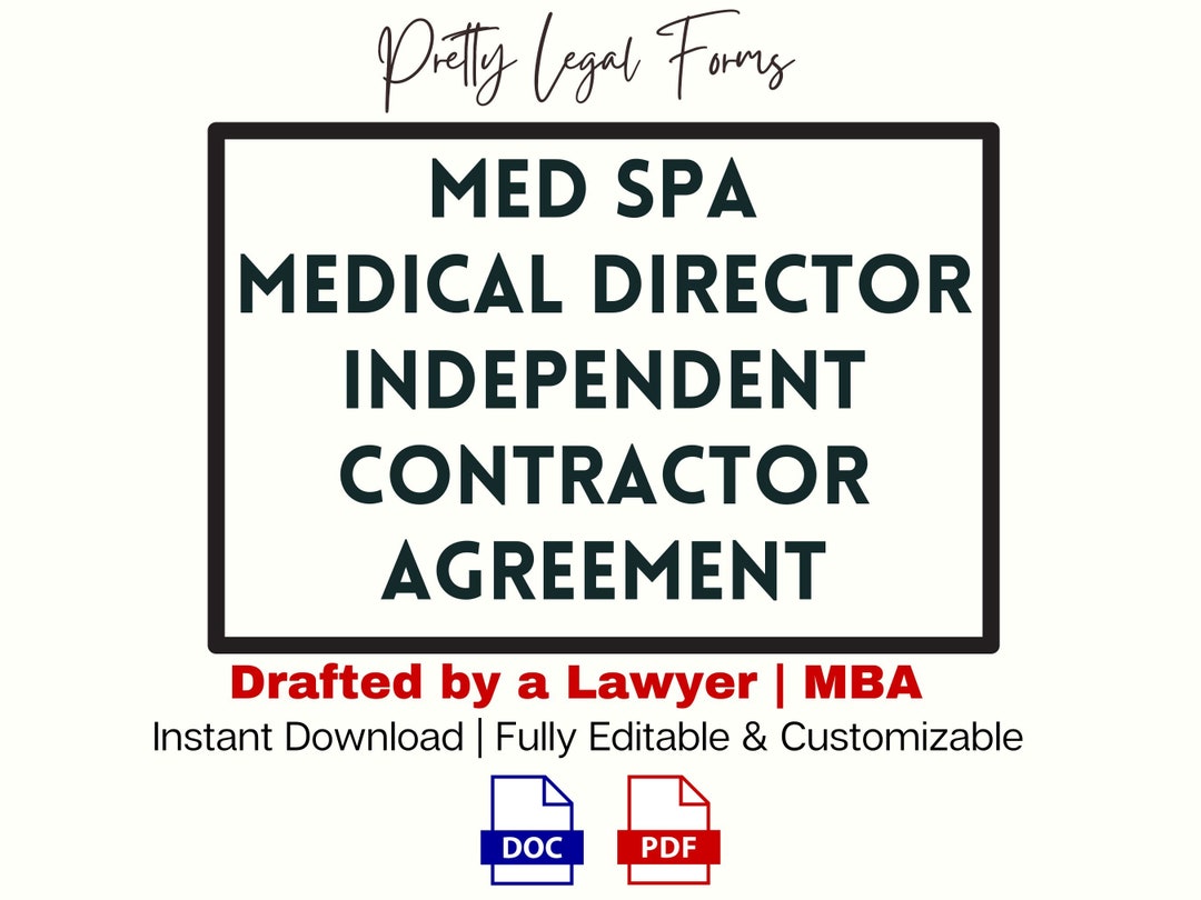 Medical Director Independent Contractor Agreement Med Spa Medical ...