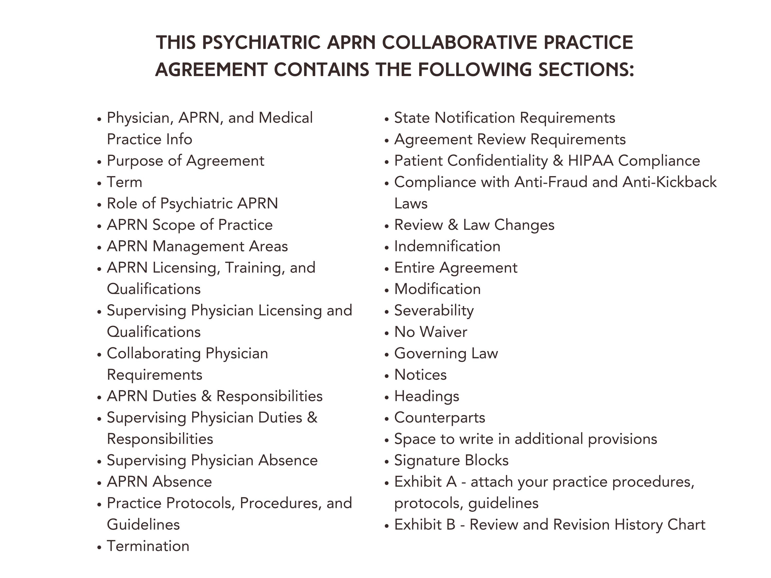 Psychiatric Aprn Collaborative Practice Agreement PMH-APRN ...