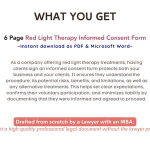 Red Light Therapy Consent Form RLT Informed Consent Template Health ...