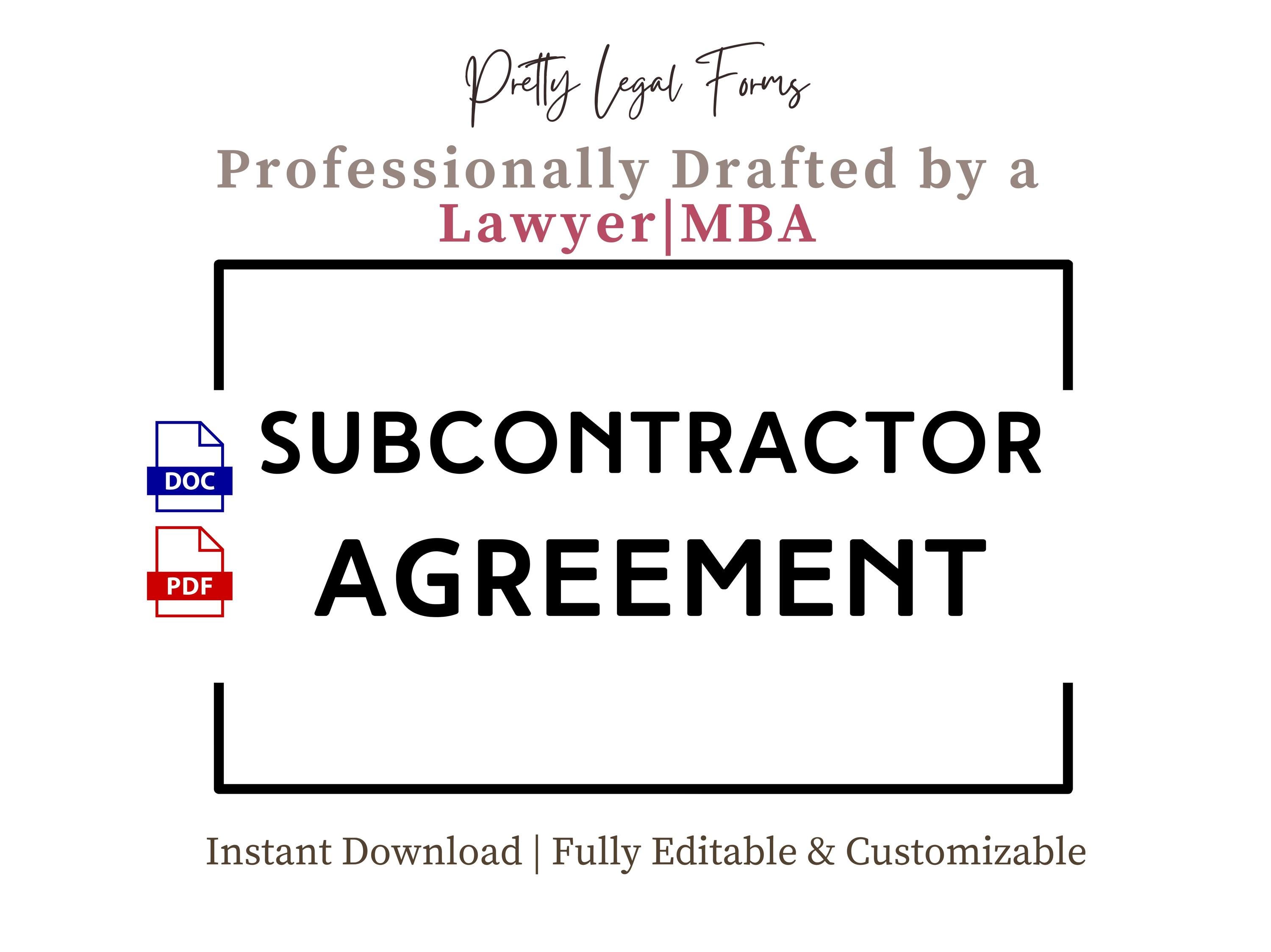 Subcontractor Agreement Independent Contractor Contract Template 1099 ...