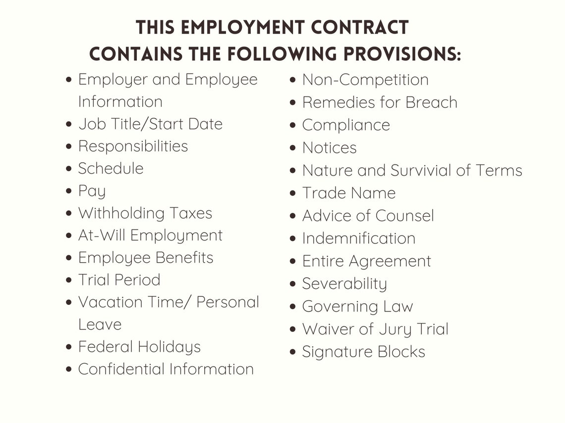 Employment Contract Template | Lawyer Drafted | Employee Hiring ...