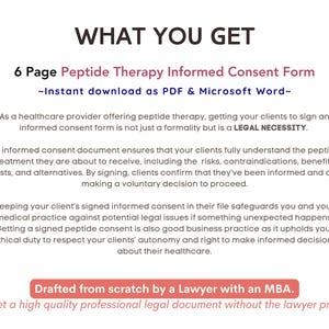Peptide Therapy Consent Form Peptide Injection Informed Consent ...