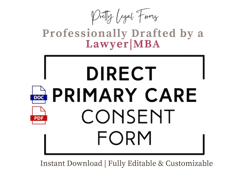 Direct Primary Care Consent Form DPC Membership Agreement Family ...