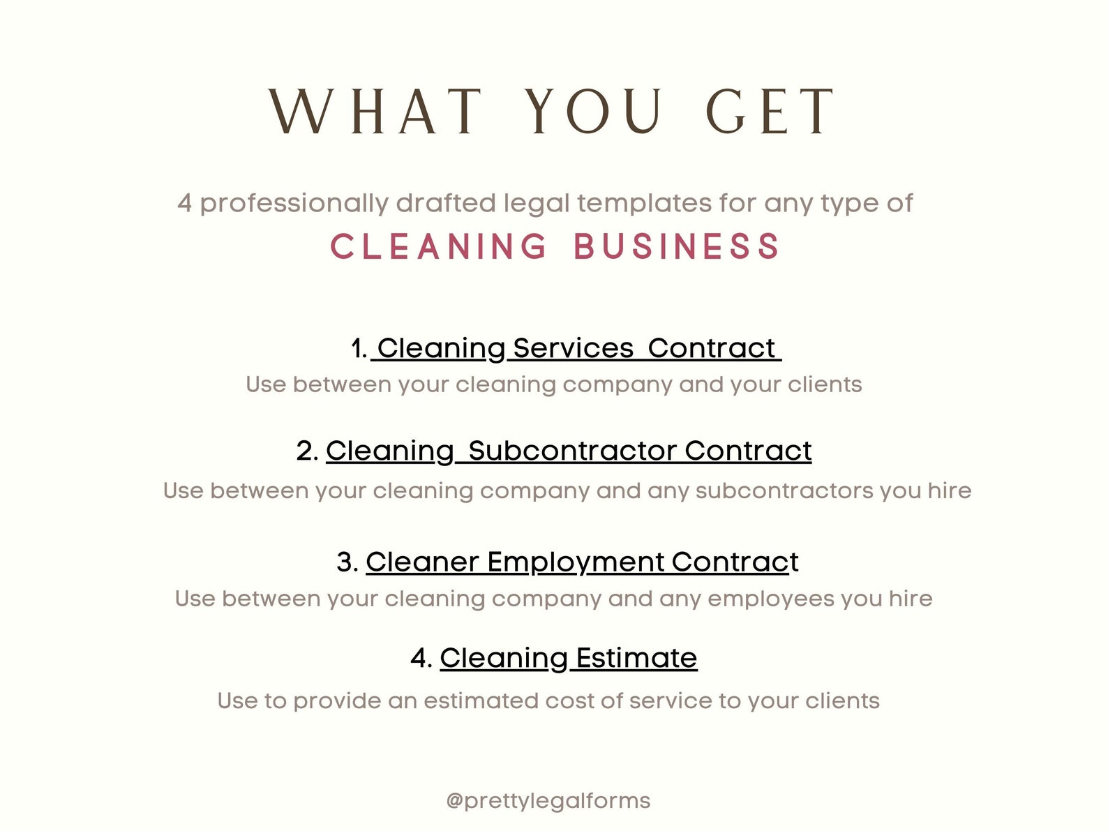Cleaning Contract Legal Bundle, Cleaning Service Agreement, Cleaning ...