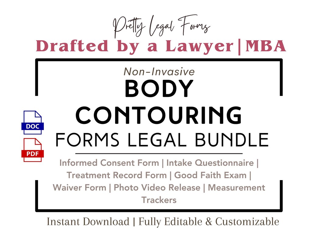 Body Contouring Forms Bundle Esthetician Client Intake Body Sculpting ...