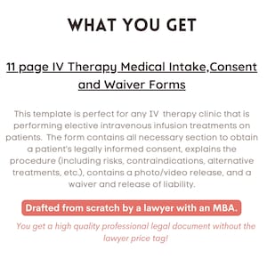 IV Therapy Intake Template IV Drip Consent Form IV Infusion ...