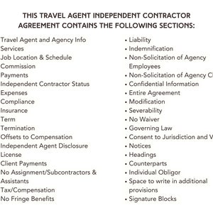 Travel Agent Independent Contractor Agreement 1099 Travel Agent ...