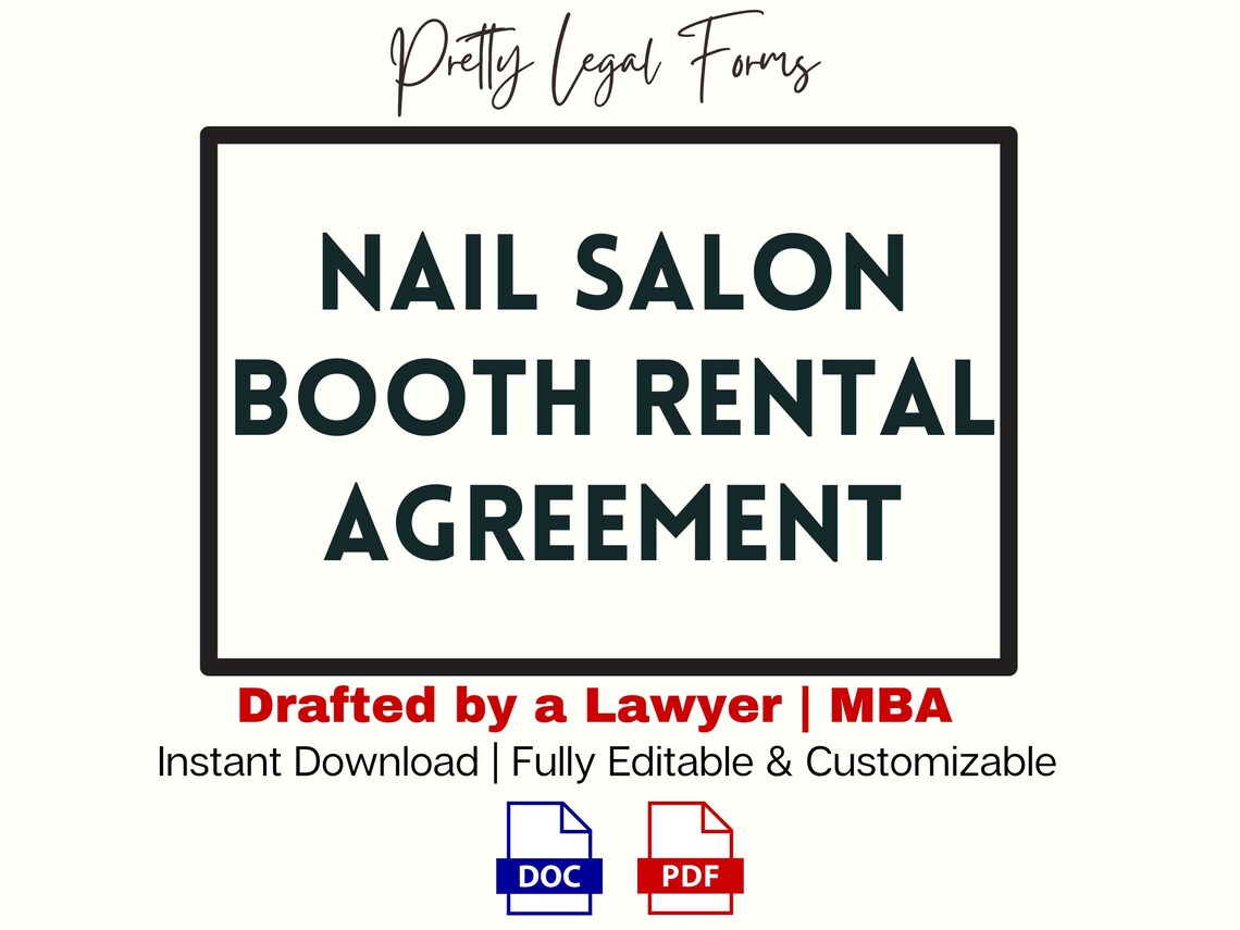 Nail Booth Rental Agreement, Nail Tech Rental Agreement, Nail Salon ...