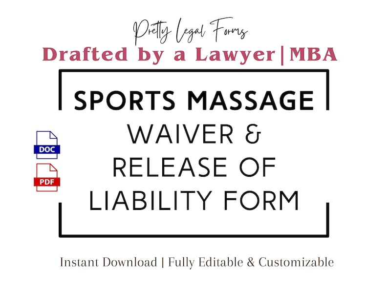 Sports Massage Waiver Release of Liability Sports Massage Therapy ...
