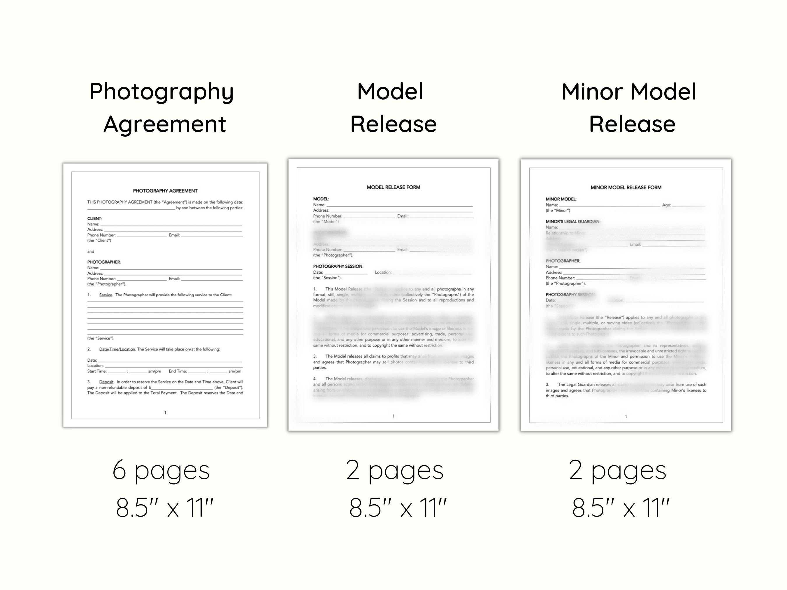 Photography Agreement Bundle | Contract Templates for Photographers ...