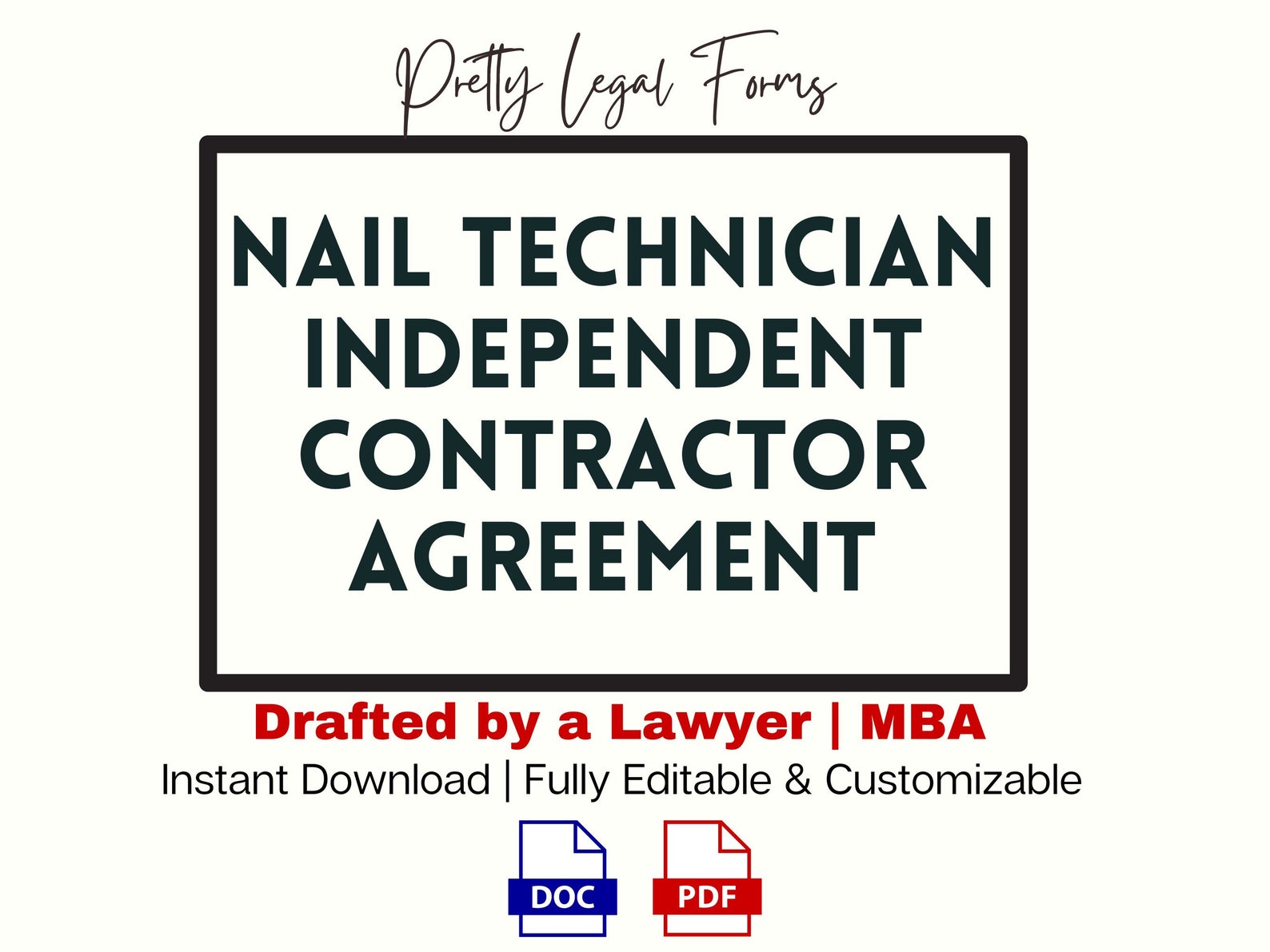Nail Tech Independent Contractor Agreement Nail Technician 1099 ...
