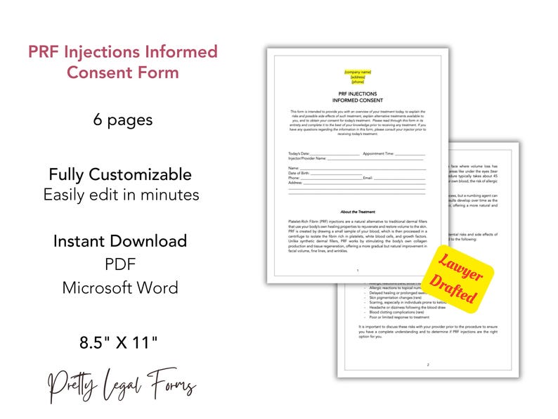 PRF Injections Informed Consent Platelet Rich Fibrin Injectables ...