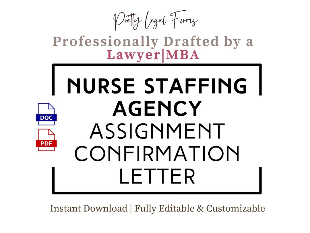 Nurse Assignment Confirmation Letter Nurse Staffing Agency Forms ...