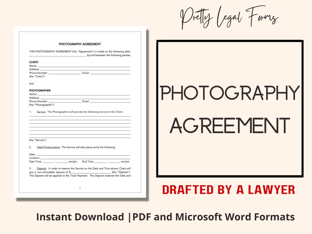 Photography Contract Template | Photography Agreement Legal Template ...