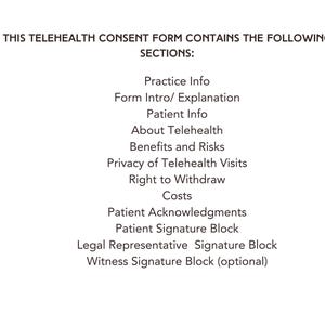 Telehealth Consent Form Telemedicine Patient Intake Virtual Healthcare ...