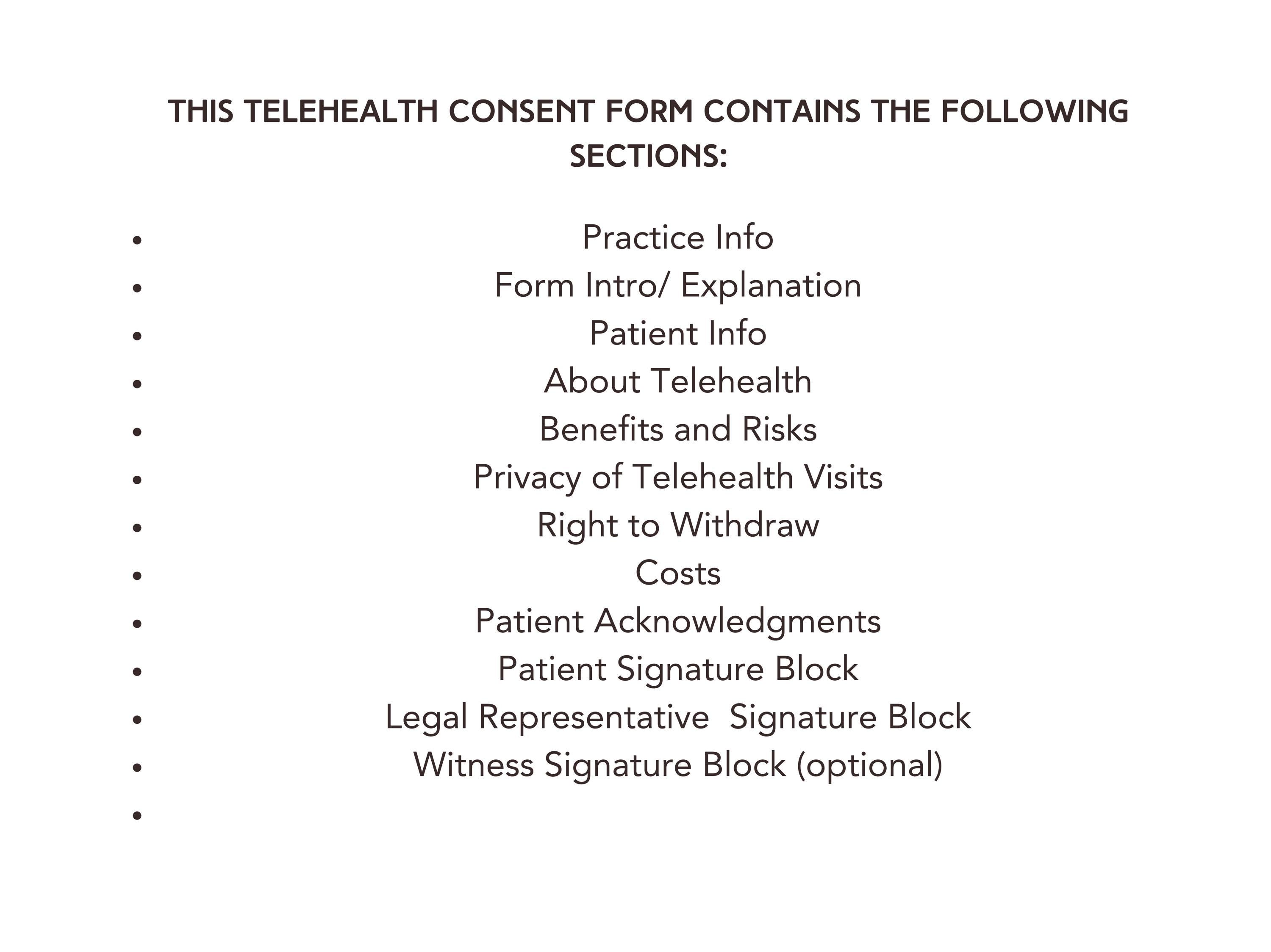 Telehealth Consent Form Telemedicine Patient Intake Virtual Healthcare ...