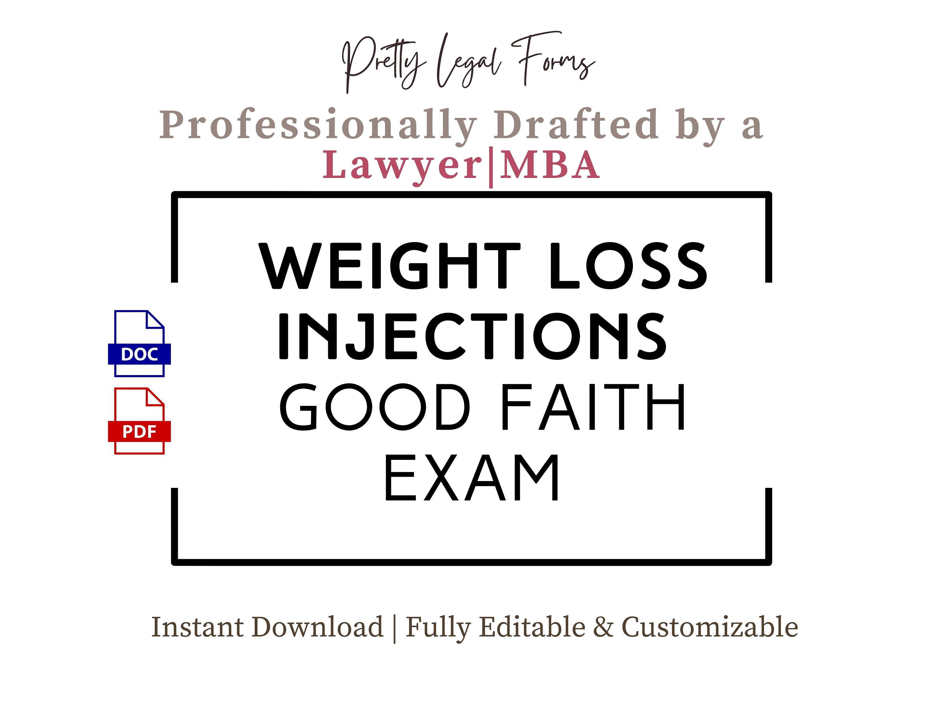 Weight Loss Injection Good Faith Exam Semaglutide Patient Intake Form ...