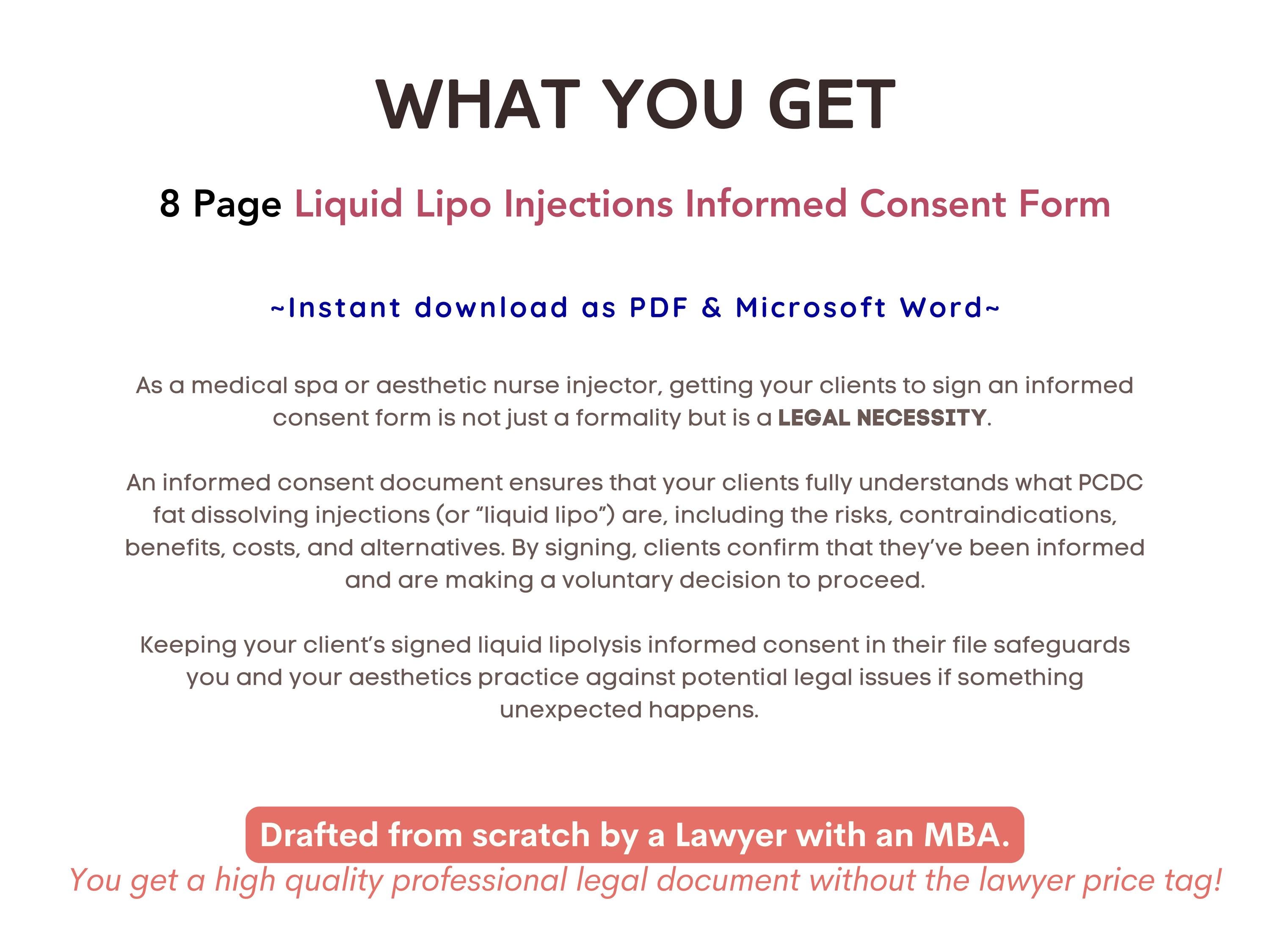 Liquid Lipo Informed Consent Fat Dissolving Shots Consent Template ...