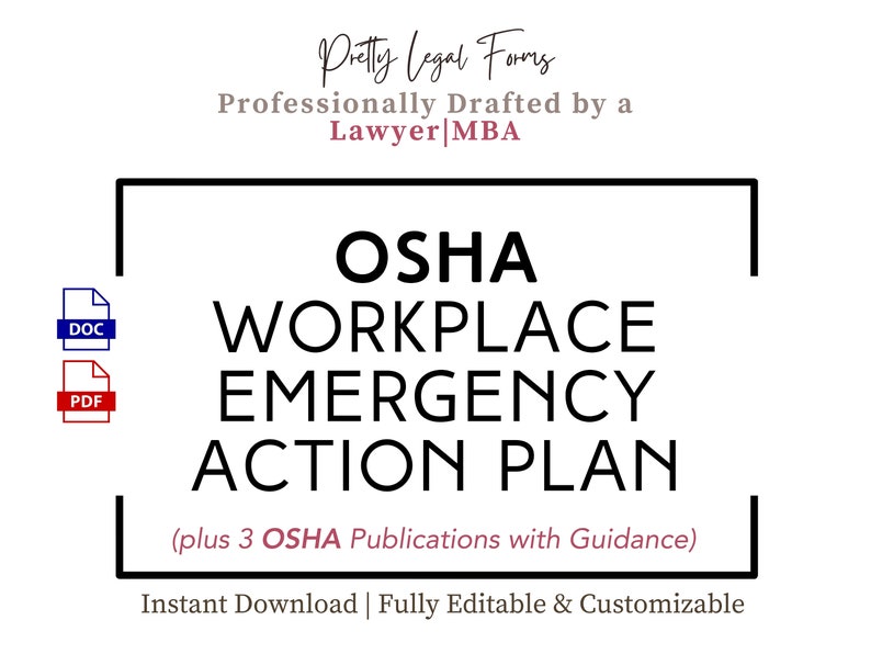 OSHA Emergency Action Plan Template Medical Spa Safety Policy and ...