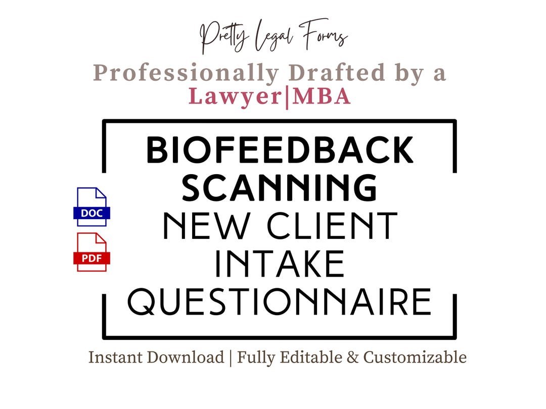 Biofeedback New Client Intake Forms Bioenergetic Testing Medical ...