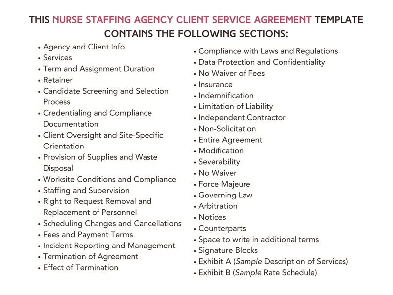 Nurse Staffing Agency Service Agreement Nursing Agency Client Contract ...