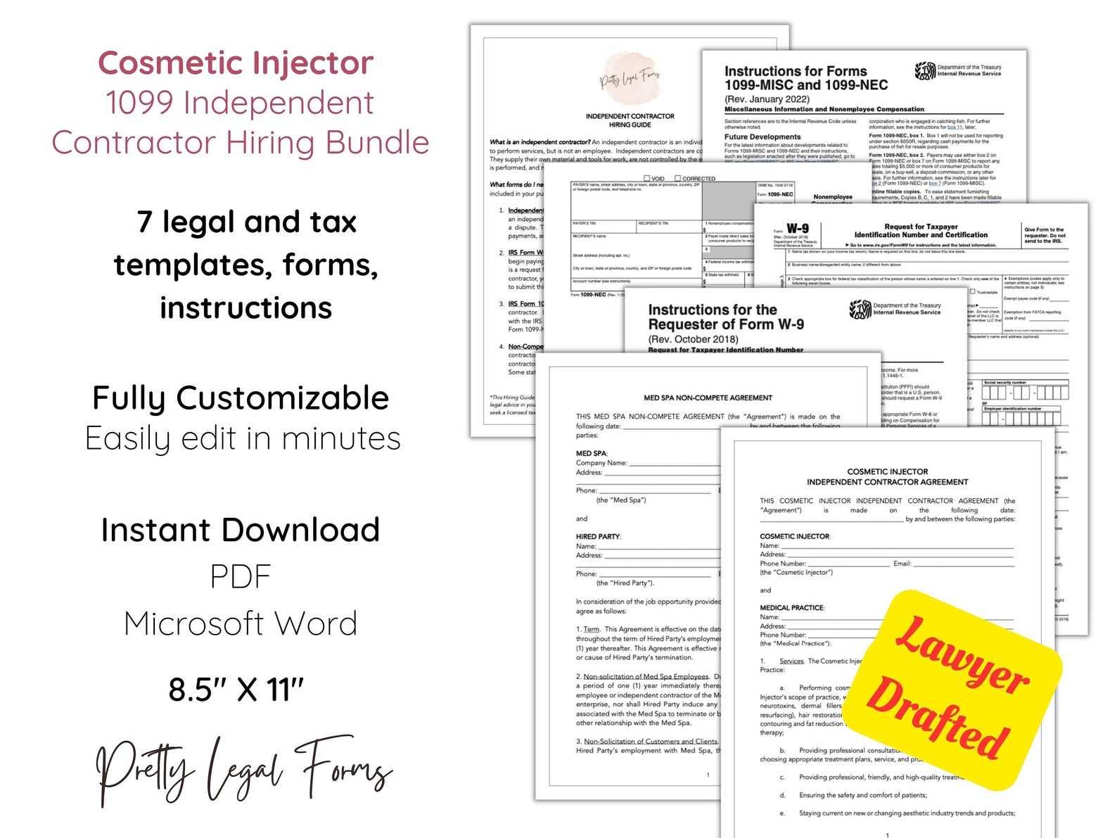 Cosmetic Injector Contract Template Med Spa Independent Contractor ...
