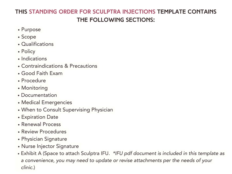 Sculptra Standing Order Template Sculptra Injection Protocol Medical ...